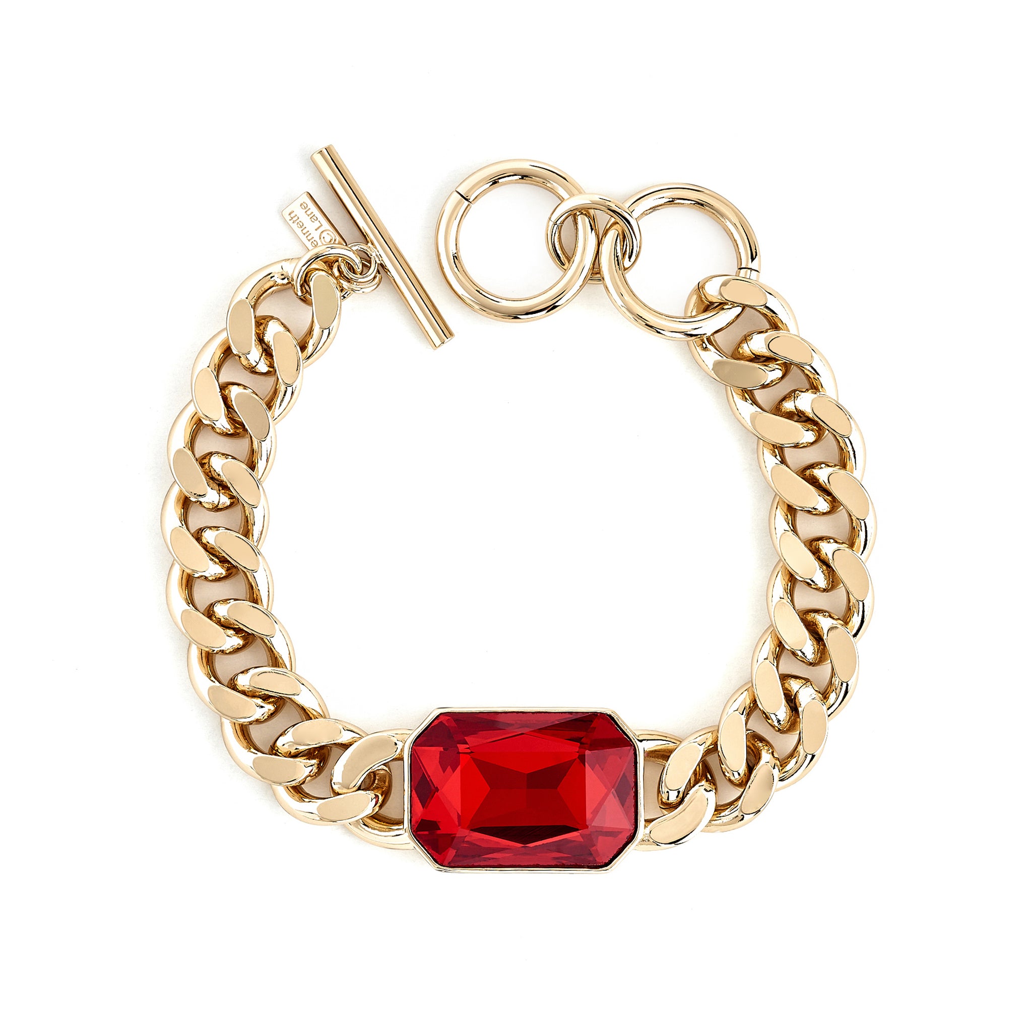 Ruby Octagon Chain Bracelet