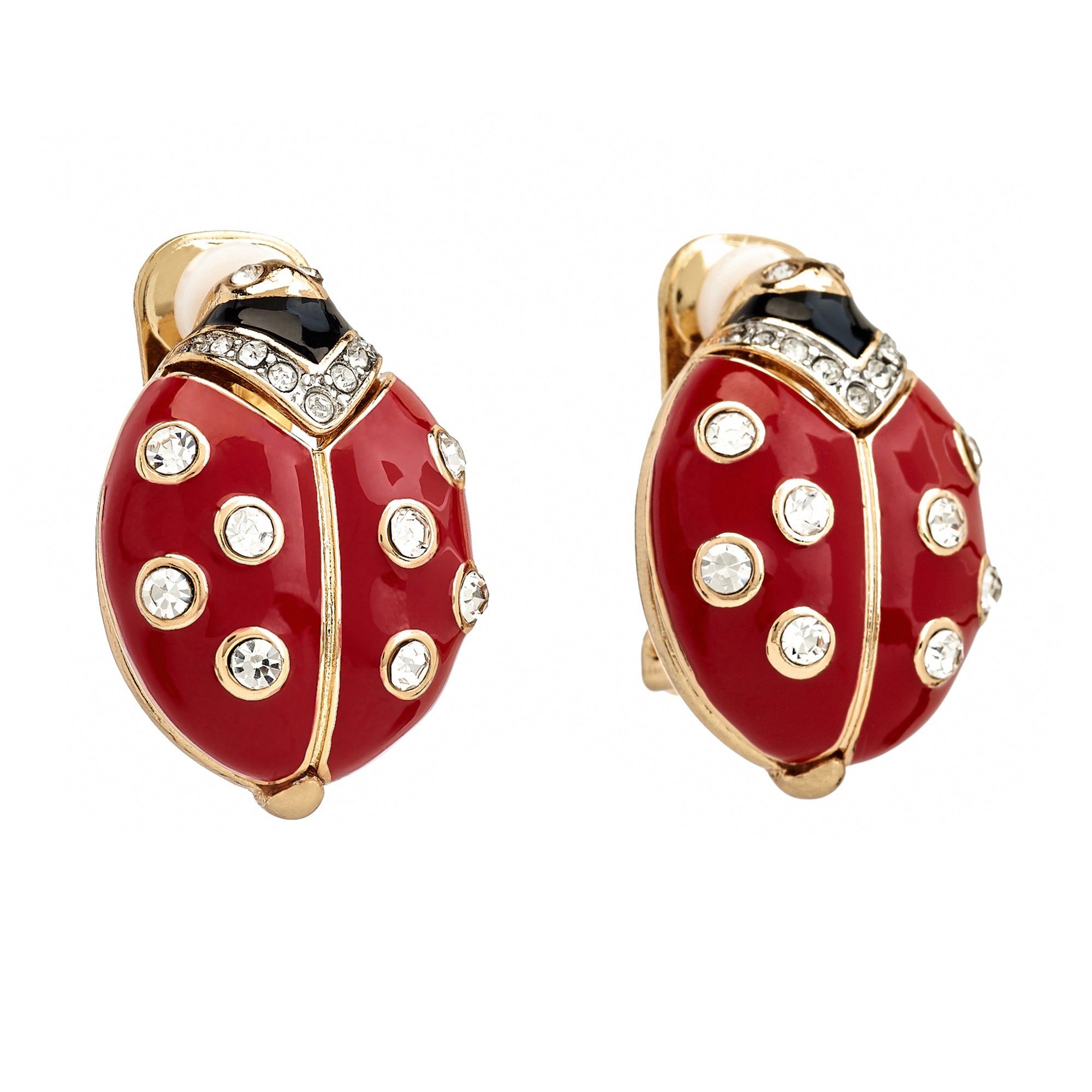 Red Ladybug Clip-On Earrings