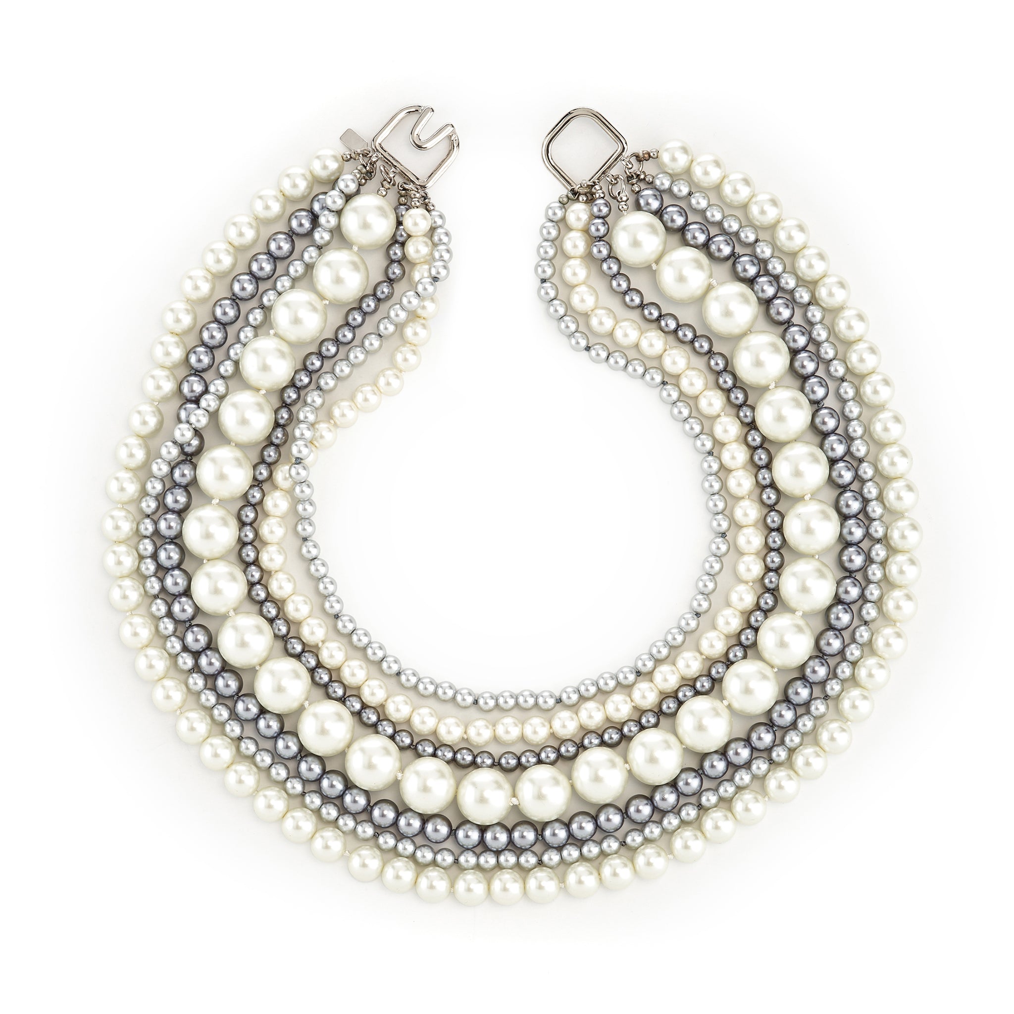 Seven Row Two-Tone Pearl Necklace