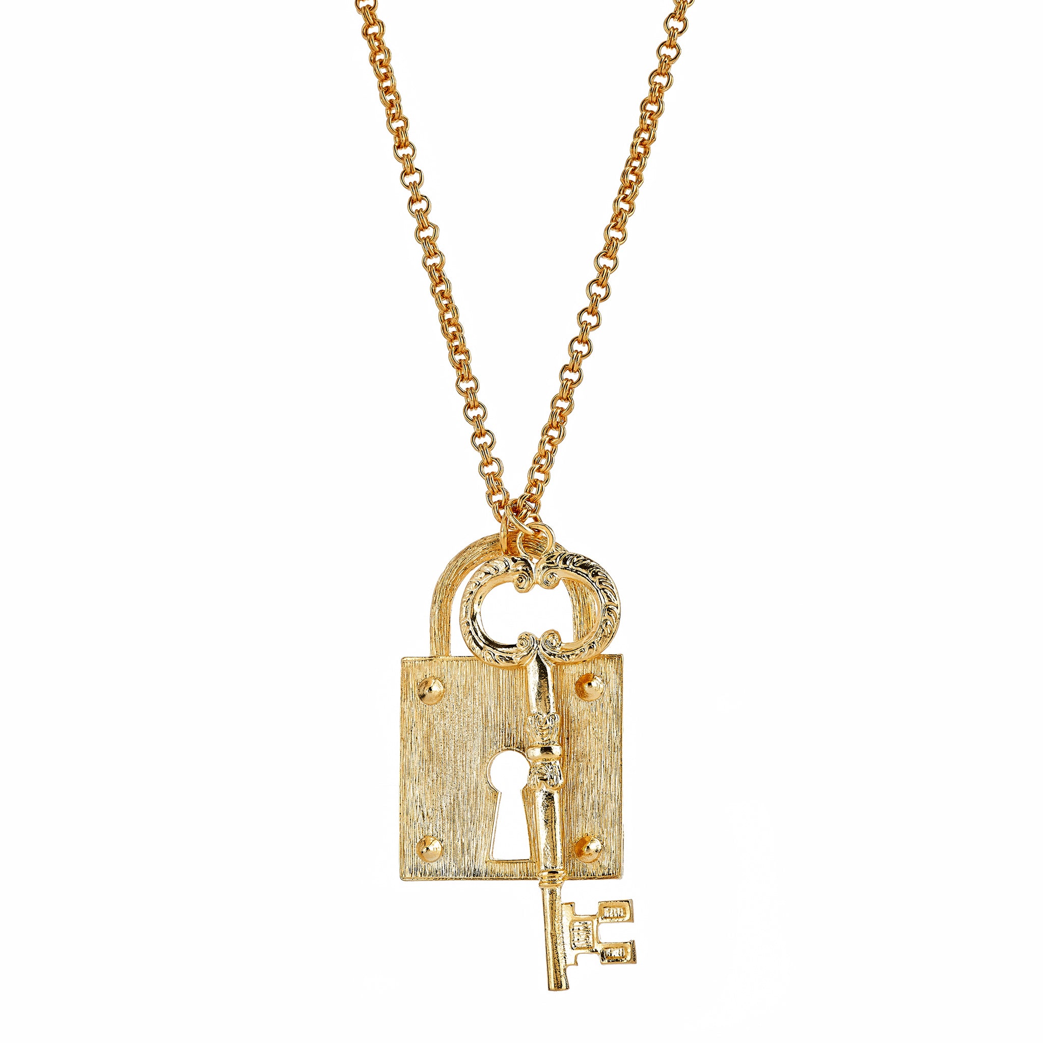Key & Lock Pendant Necklace