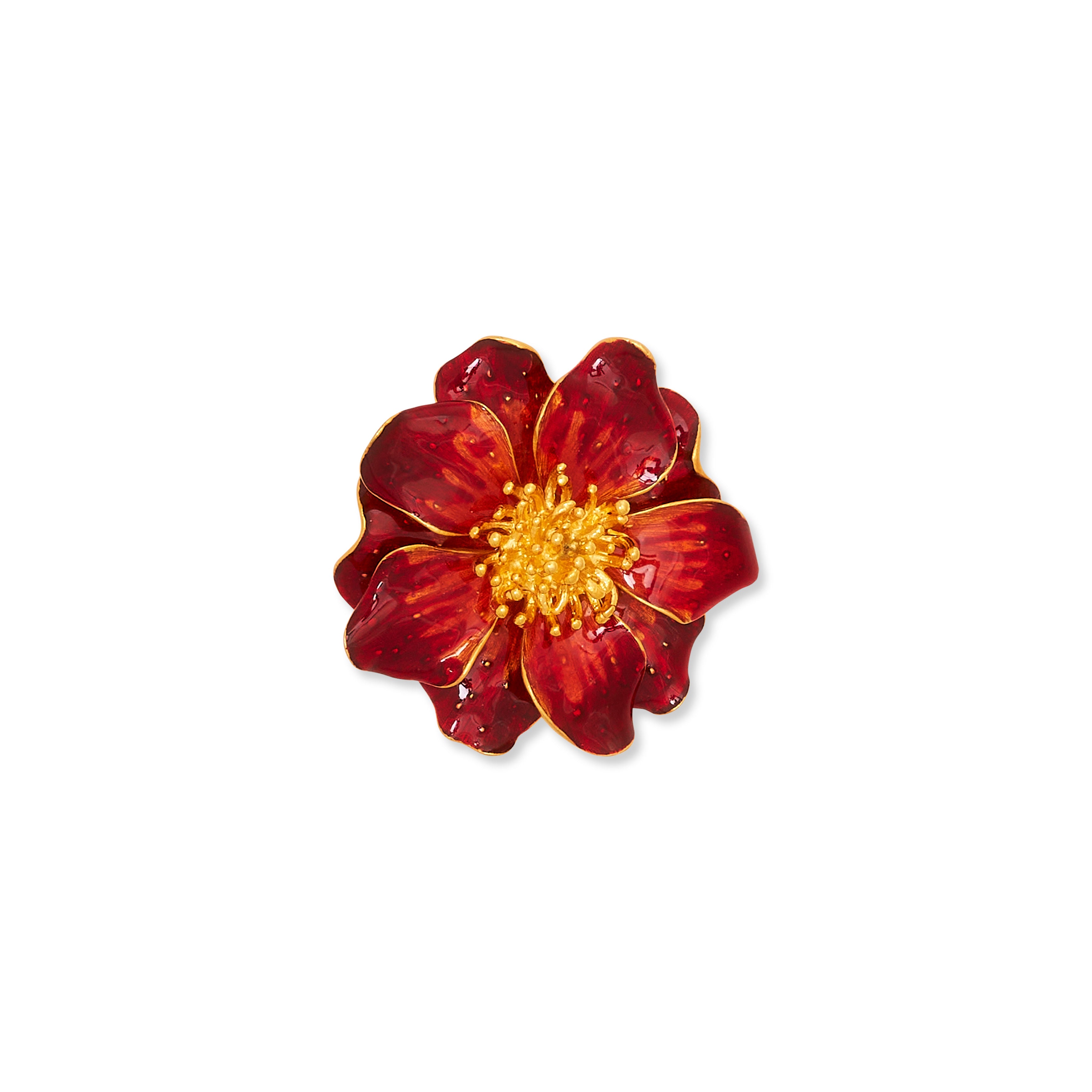 Red Enamel Flower Pin – KennethJayLane.com