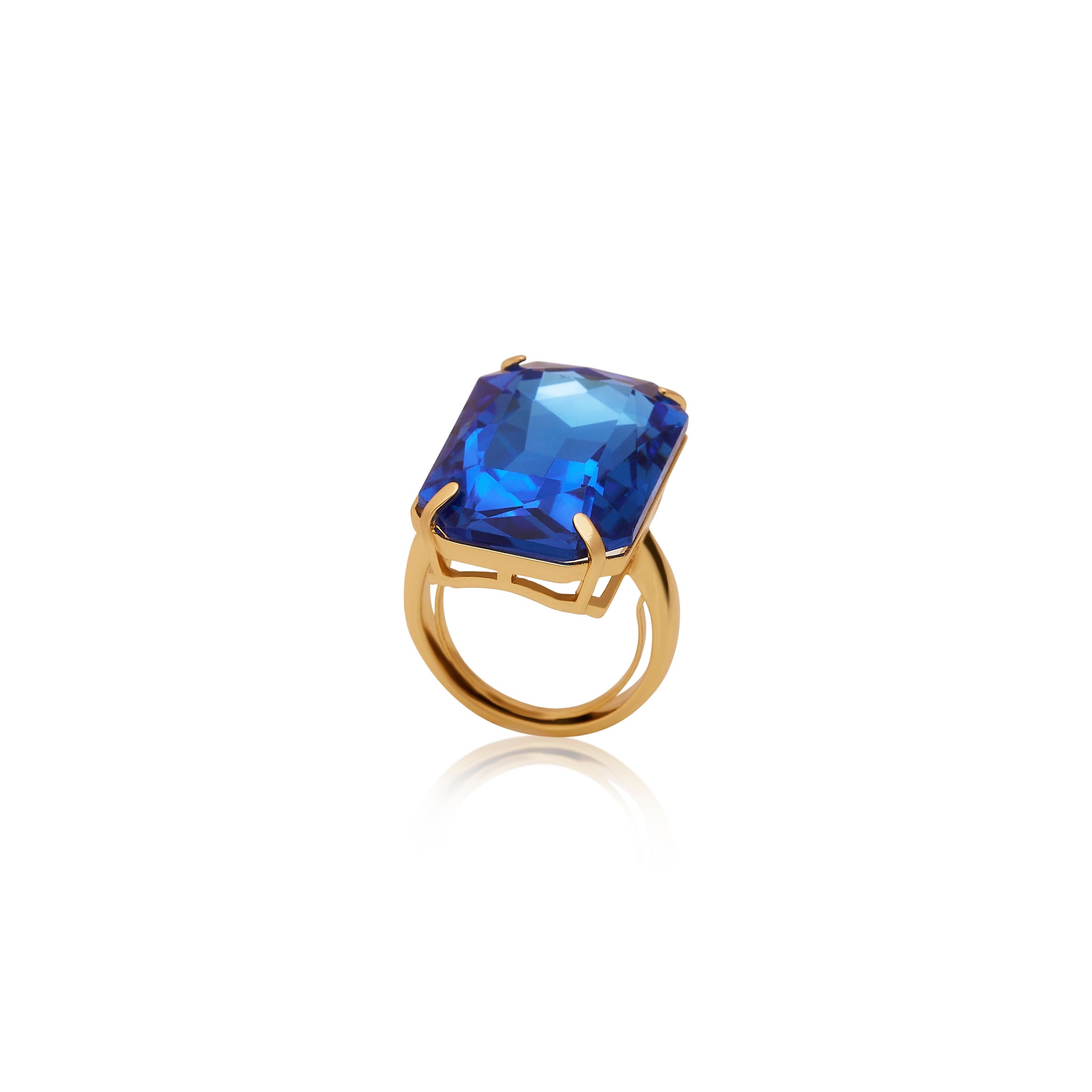 Sapphire Octagon Stone Adjustable Ring