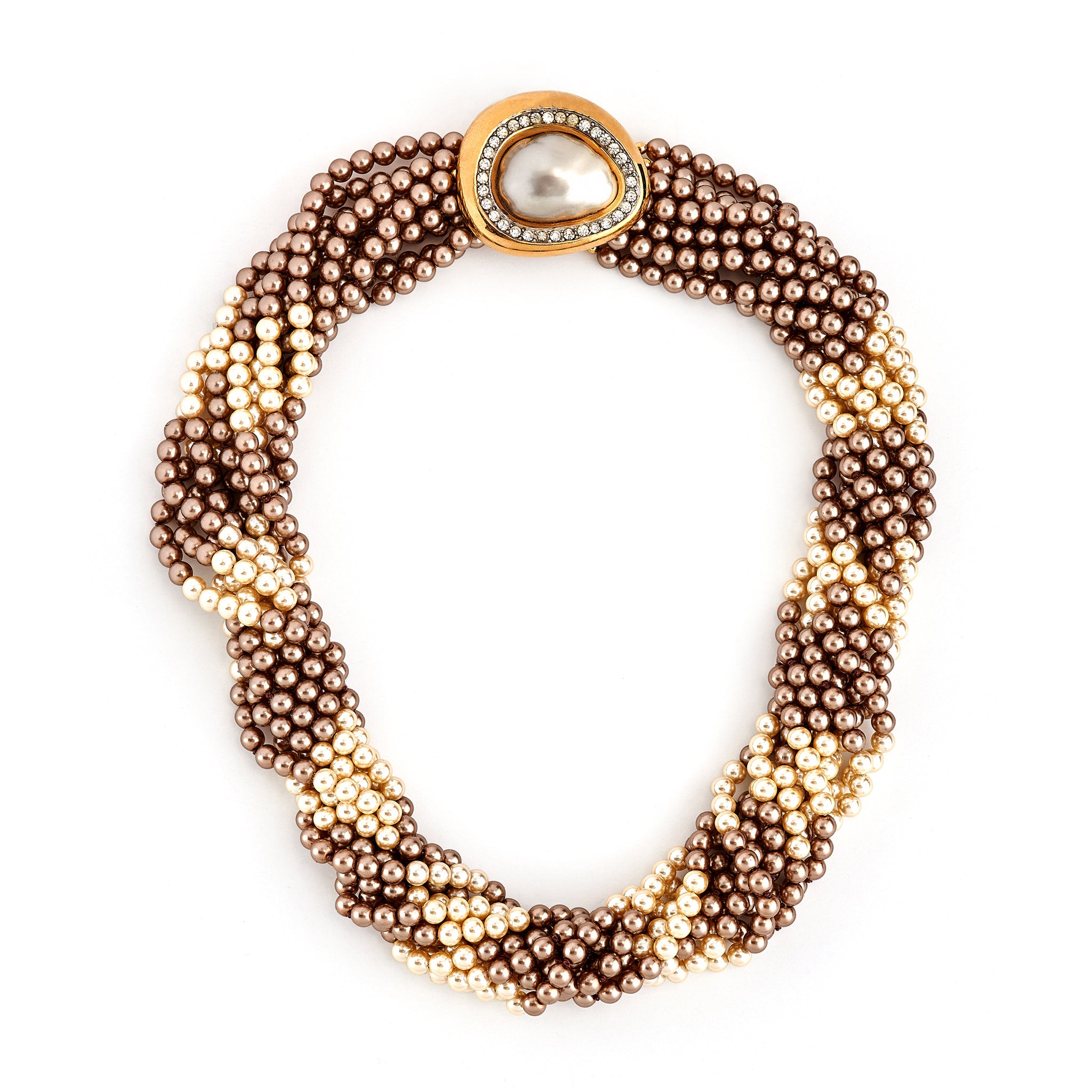 Vintage Two Tone Pearl Necklace