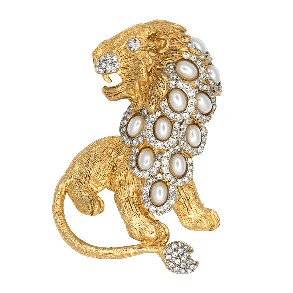 Pearl Lion Pin