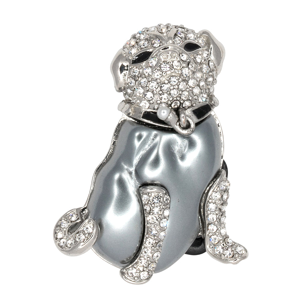 Grey Pearl Pug Pin