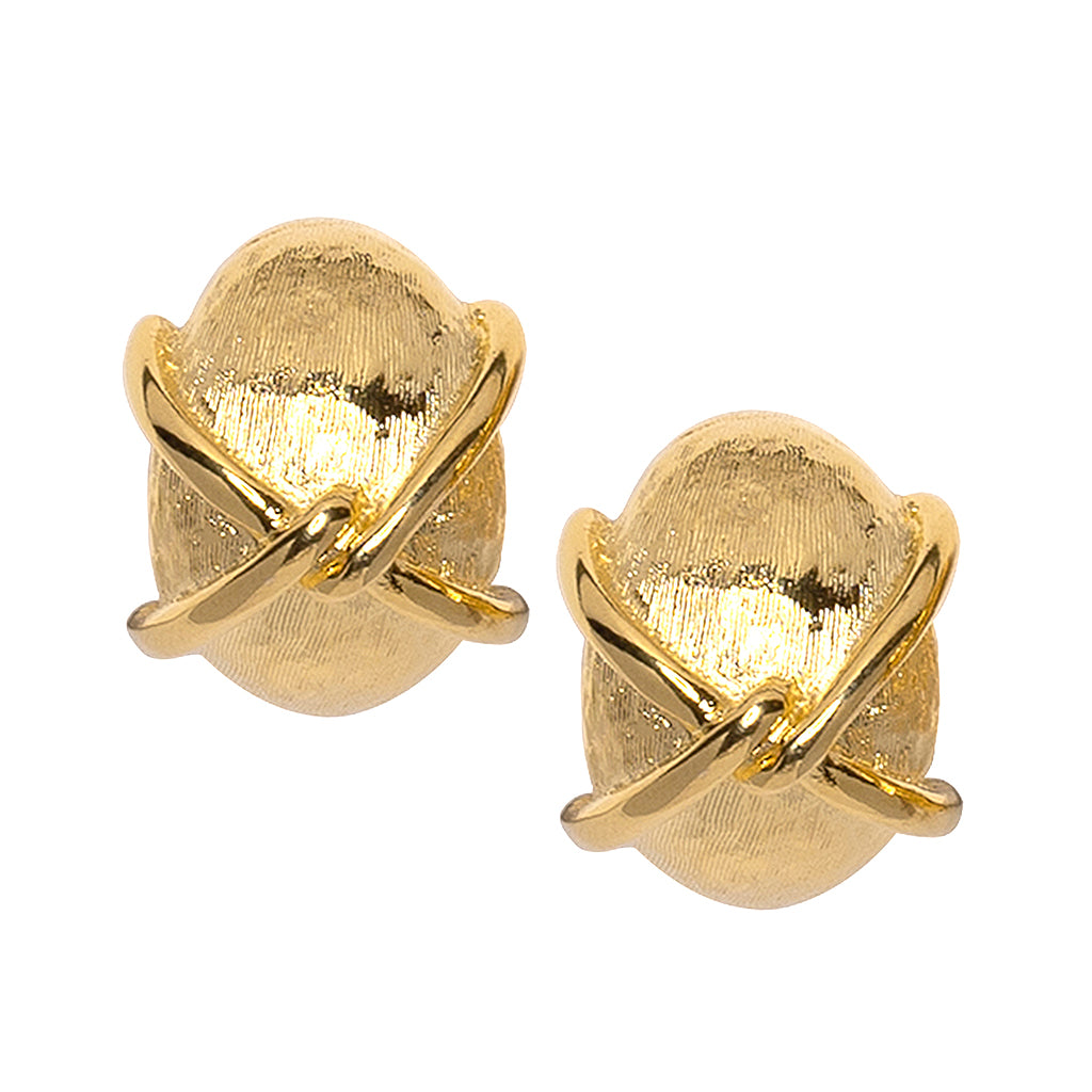 "X" Gold Button Clip Earring – KennethJayLane.com